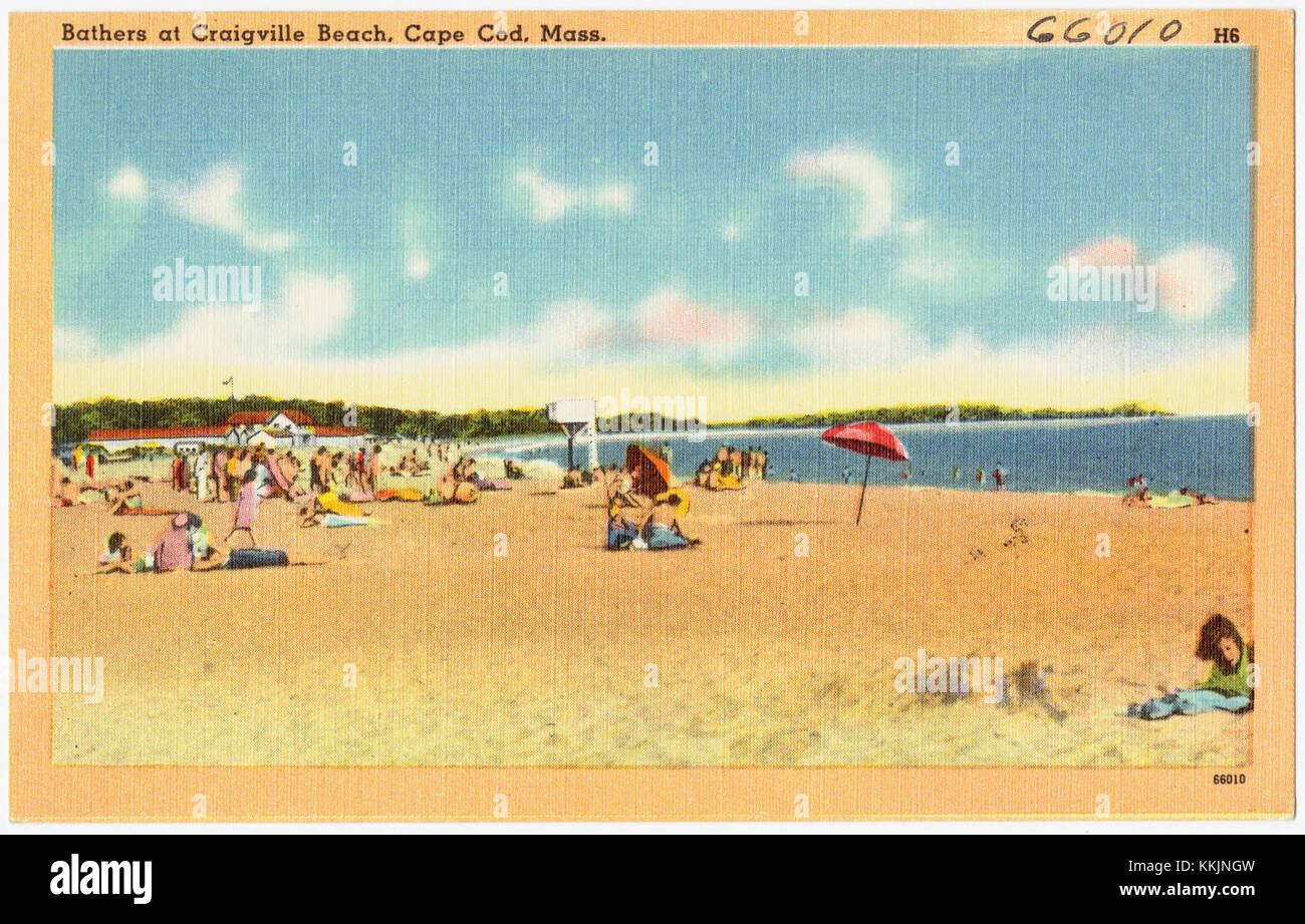 This image of bathers at Craigville Beach in Cape Cod, Massachusetts ...