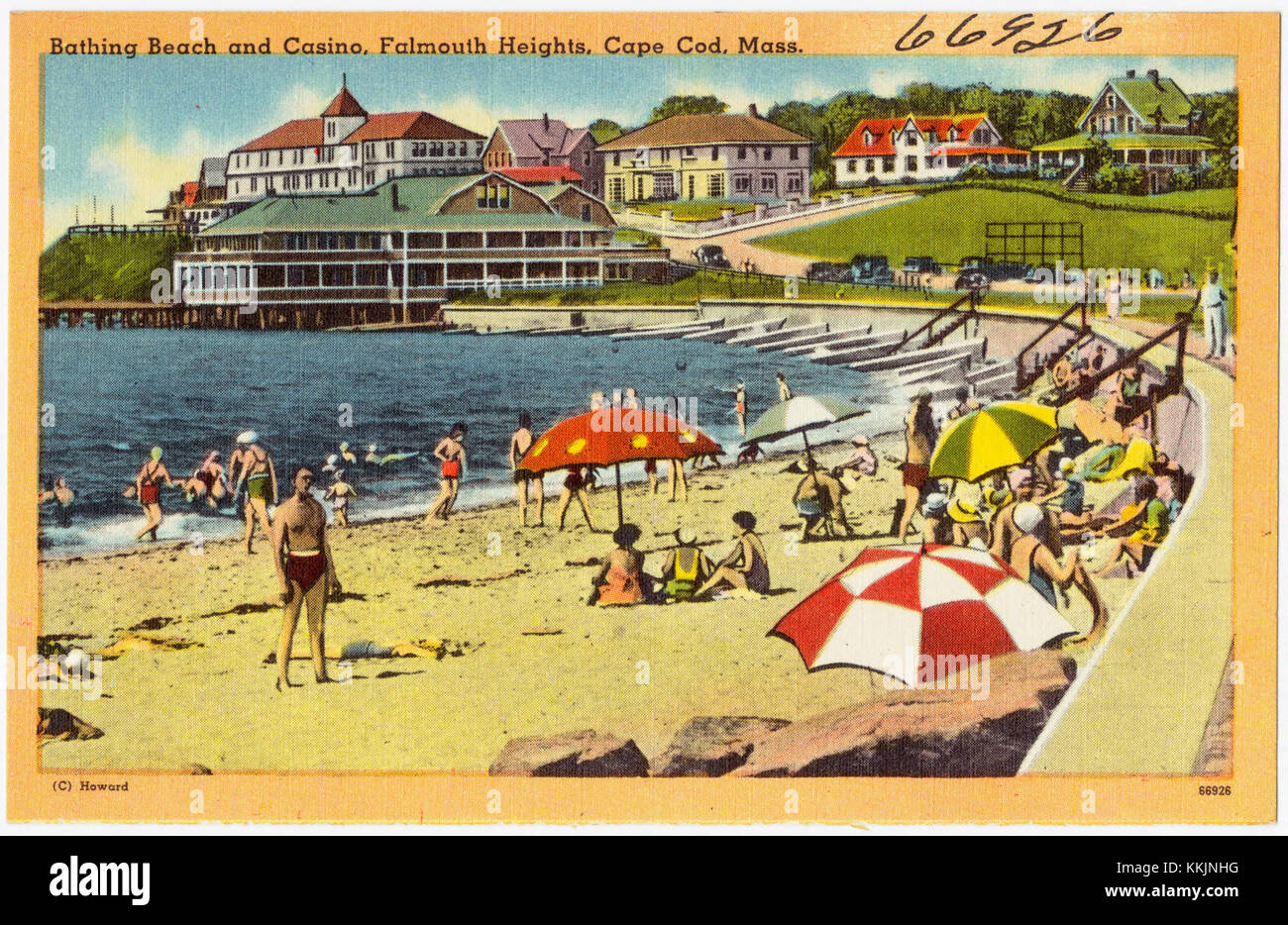 Historic image of Falmouth Heights, Cape Cod, showcasing its bathing ...