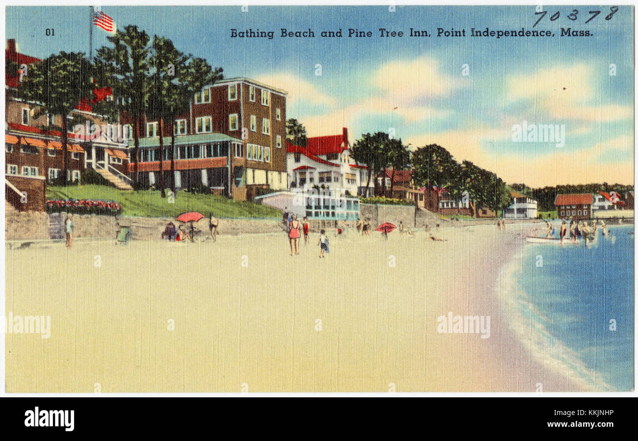 Bathing beach and Pine Tree Inn, Point Independence, Mass (70378 Stock ...