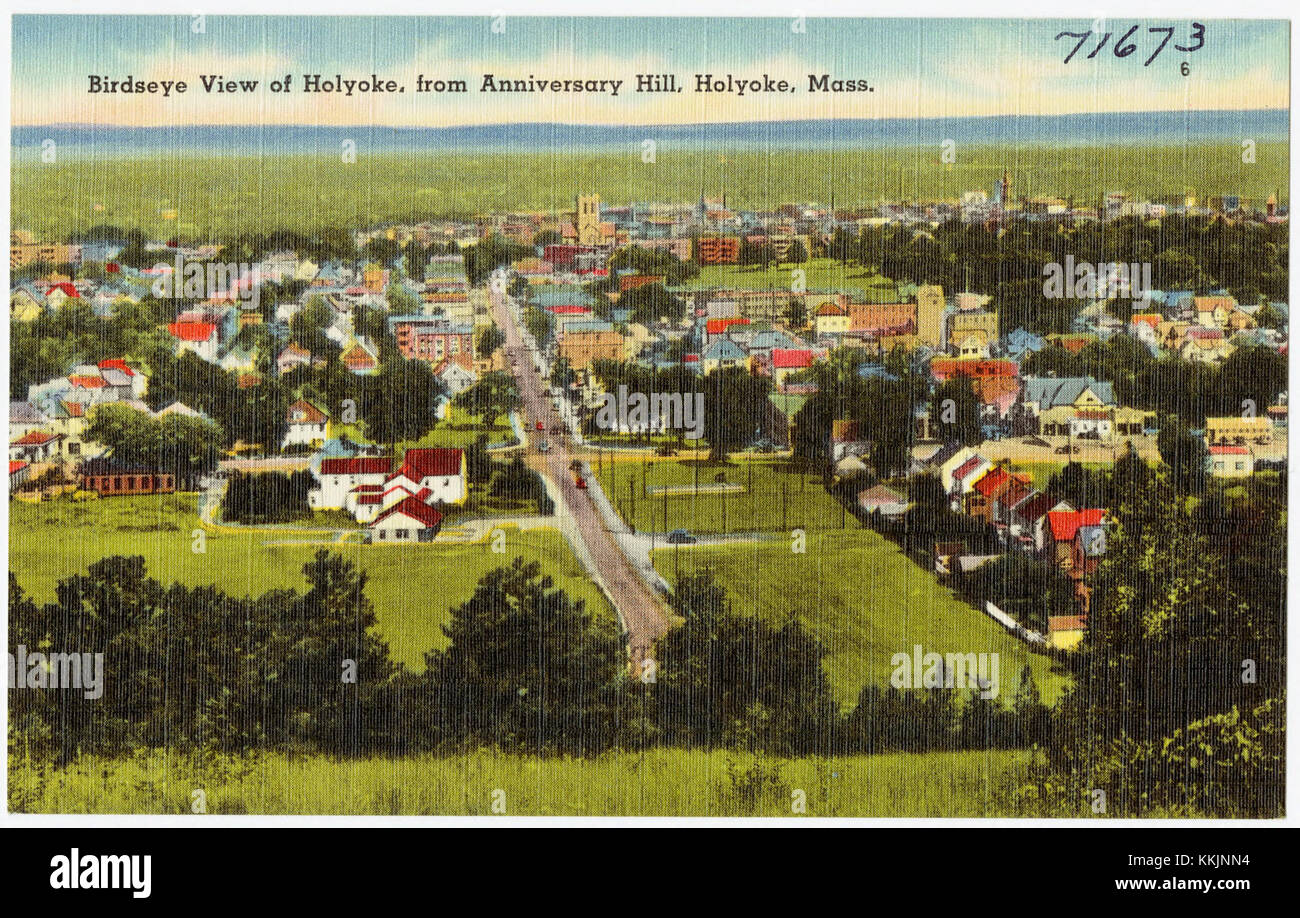 A bird's-eye view photograph taken from Anniversary Hill in Holyoke ...