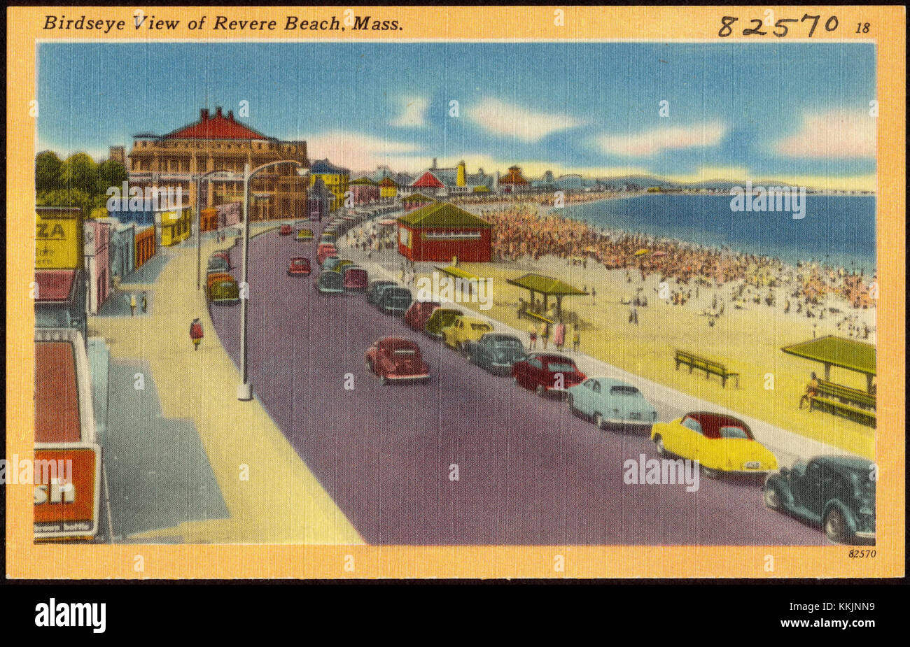 This birdseye view photograph captures Revere Beach in Massachusetts ...