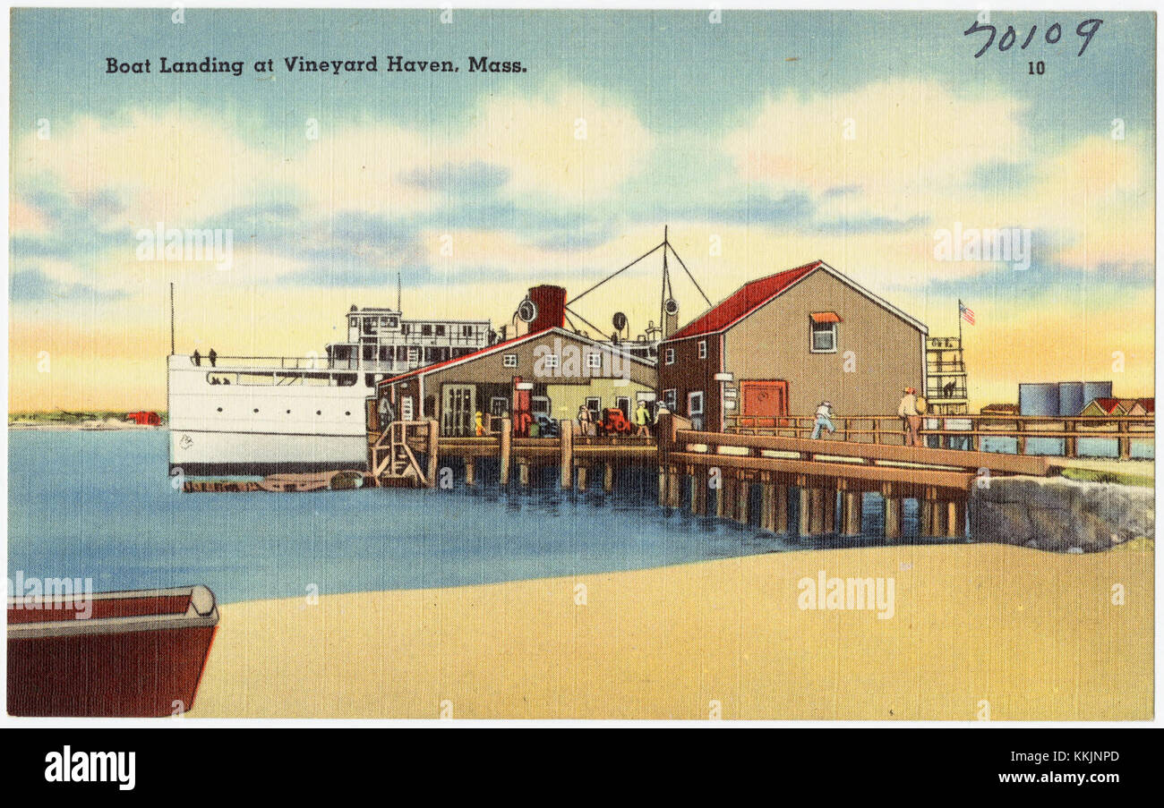 The boat landing at Vineyard Haven, Massachusetts, serves as a key ...