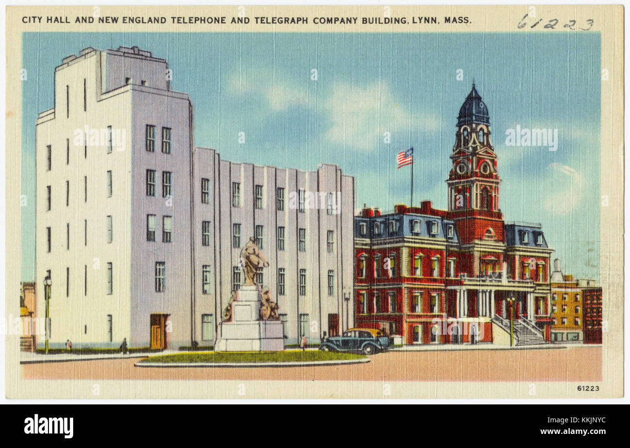 A photograph showcasing the City Hall and New England Telephone and ...