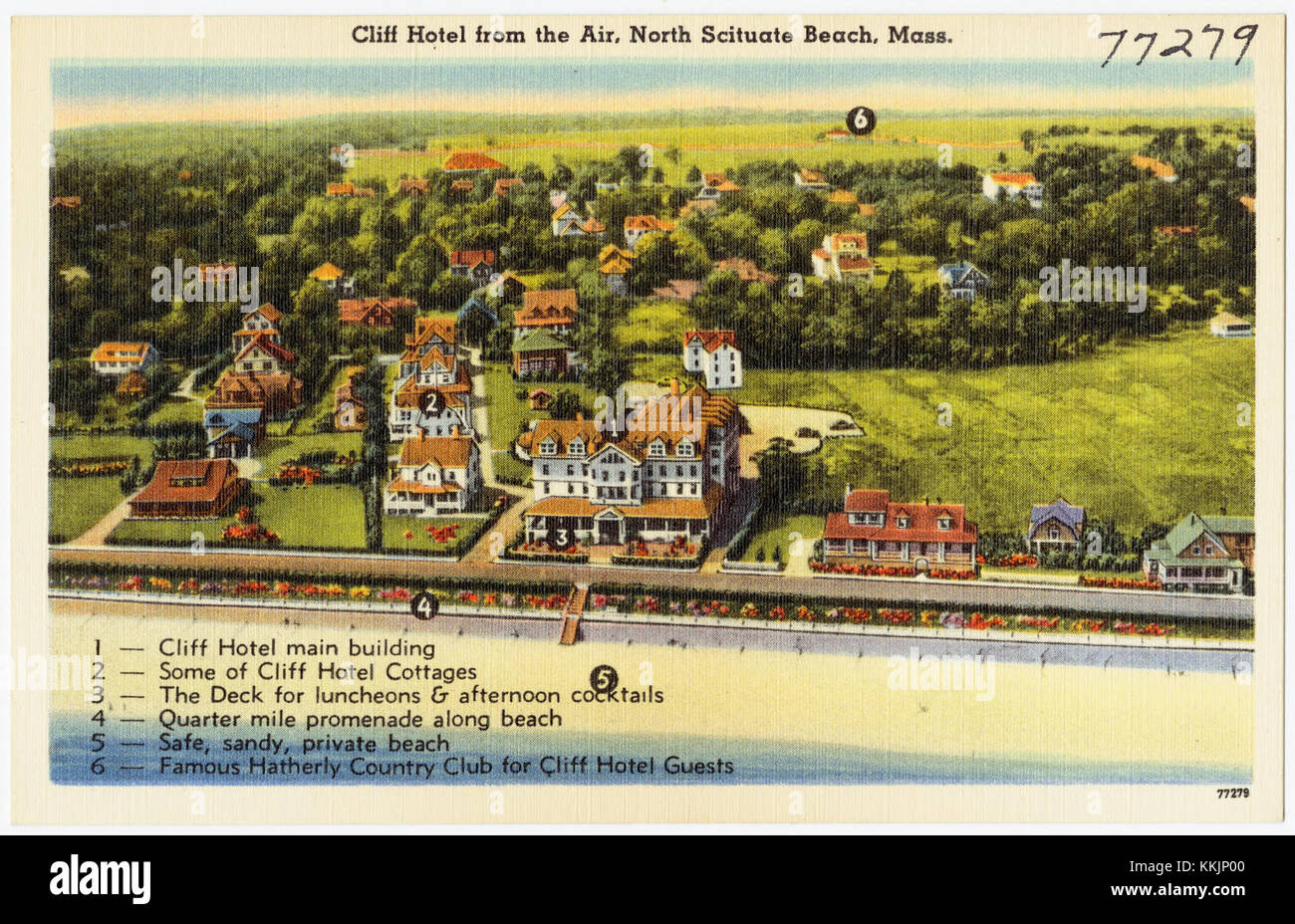 Aerial view of the Cliff Hotel located at North Scituate Beach in ...