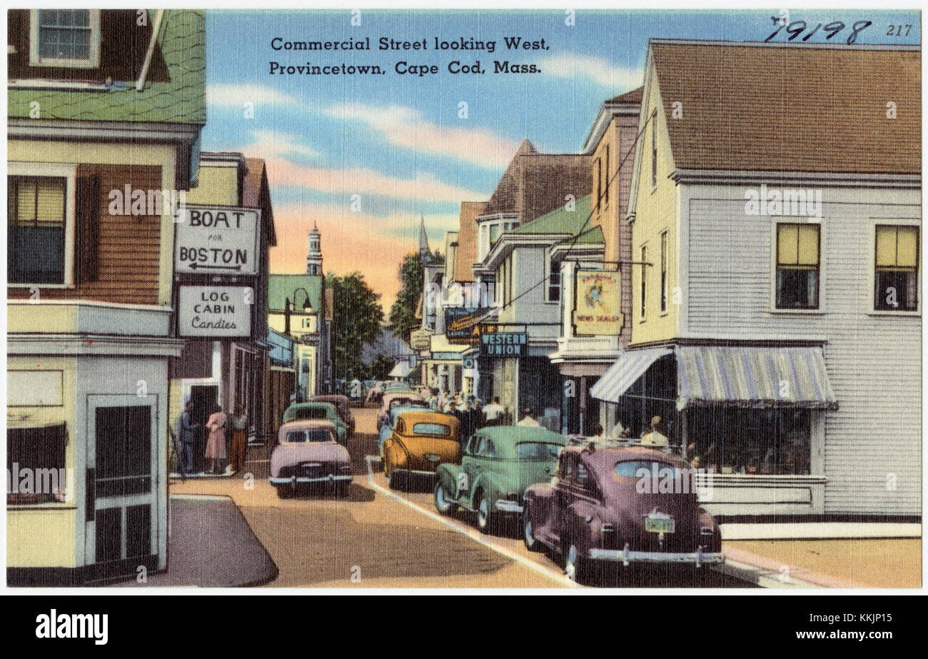 Photograph of Commercial Street in Provincetown, Cape Cod, taken from a ...