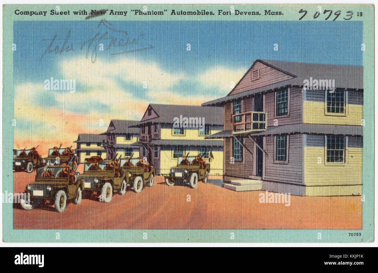 This 70793 image shows Company Street at Fort Devens, Massachusetts ...