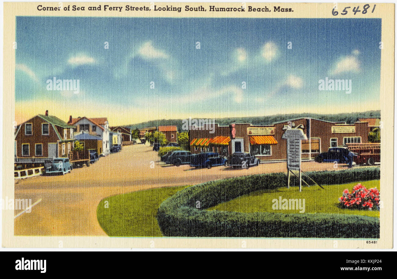 This photograph shows the corner of Sea and Ferry Streets, looking ...