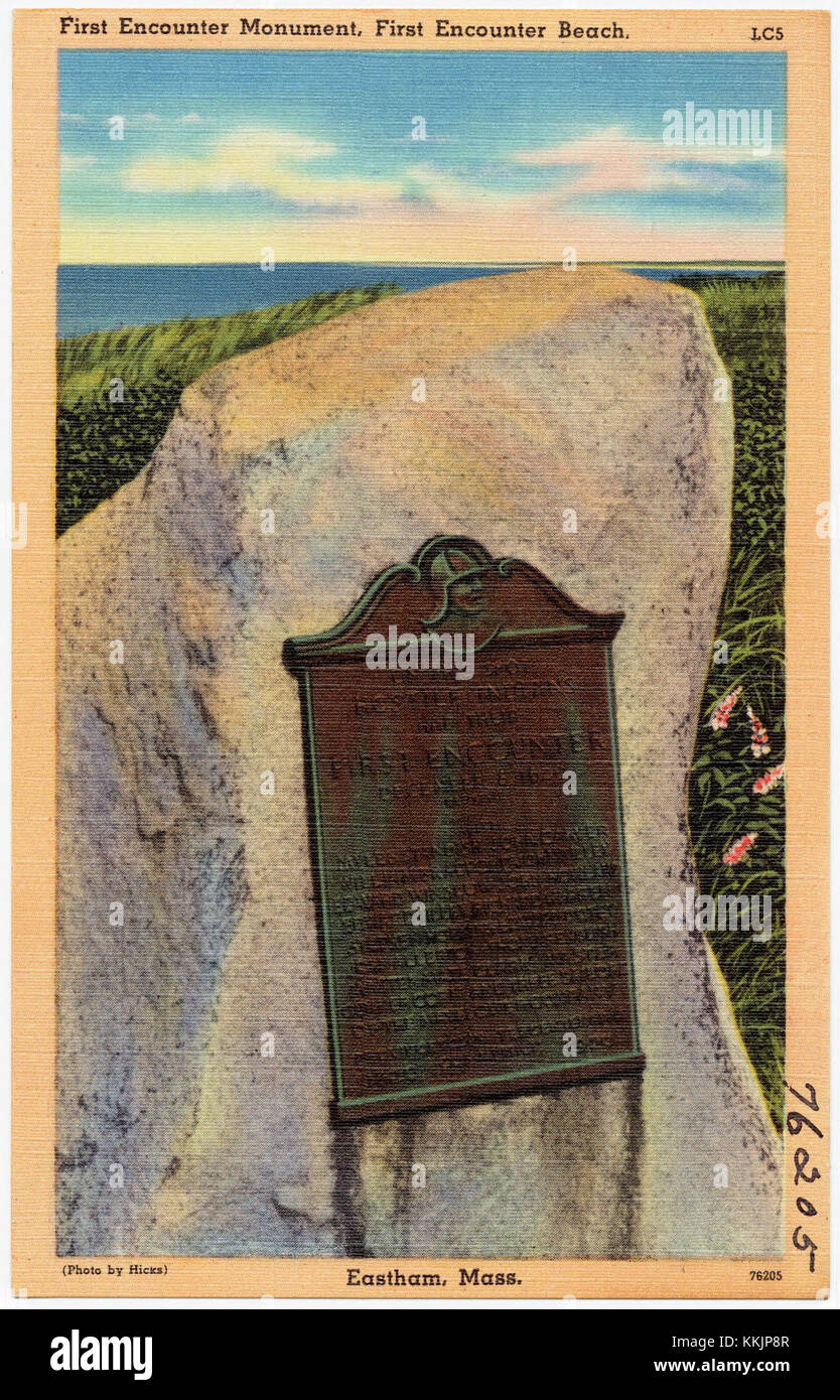 The First Encounter Monument at First Encounter Beach in Eastham ...
