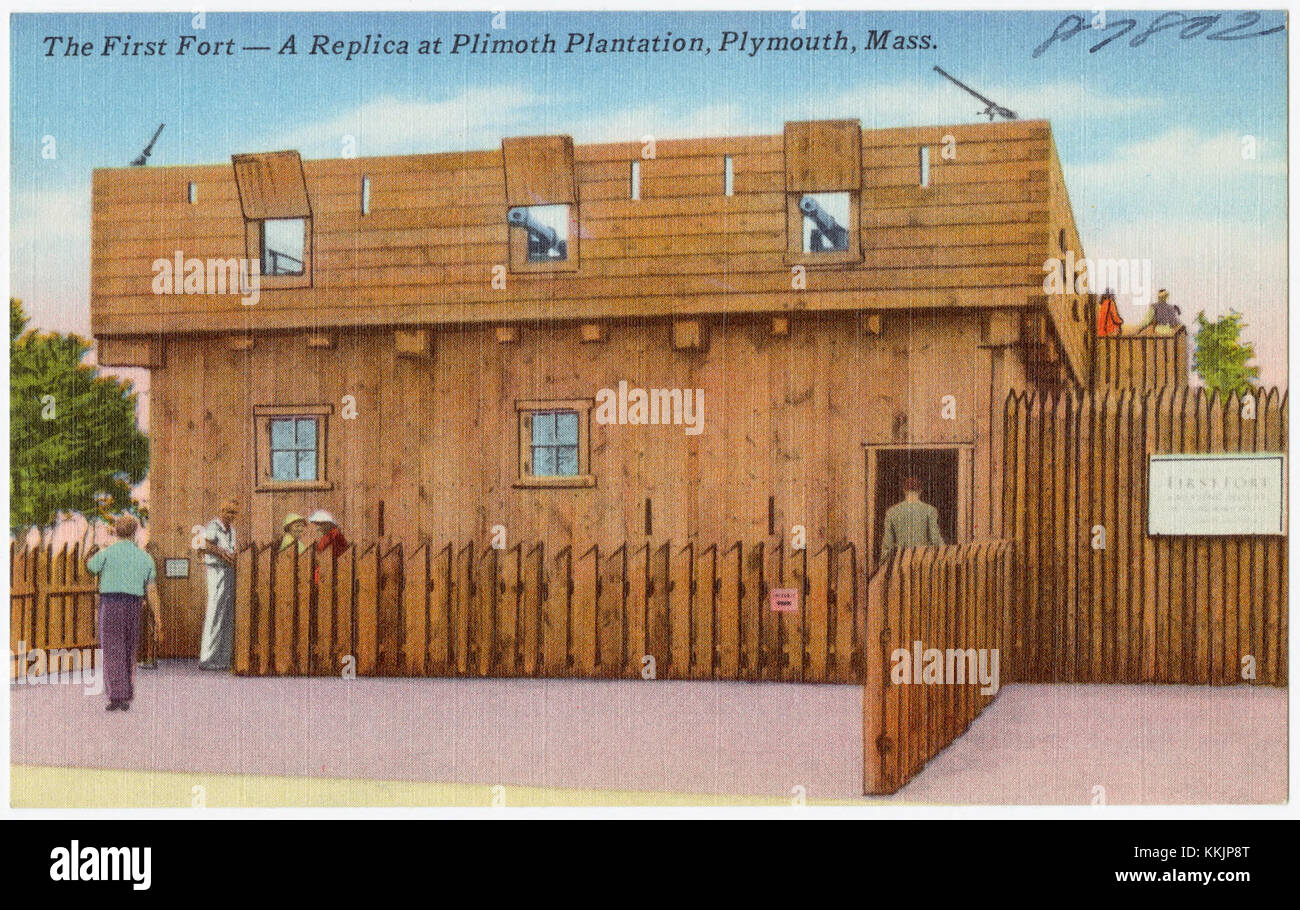 The First Fort replica at Plymouth Plantation in Plymouth ...