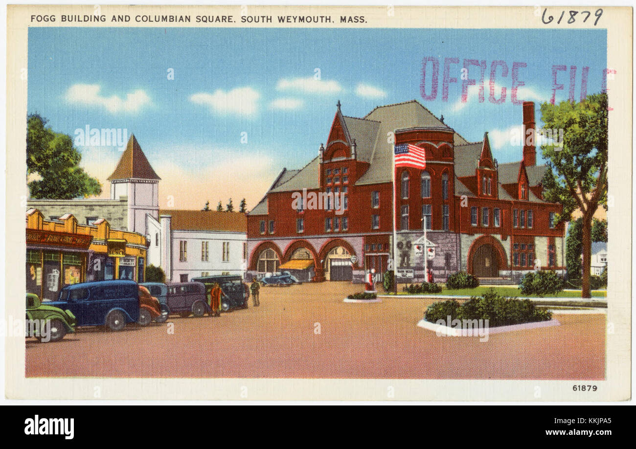 The Fogg Building and Columbian Square in South Weymouth, Massachusetts ...