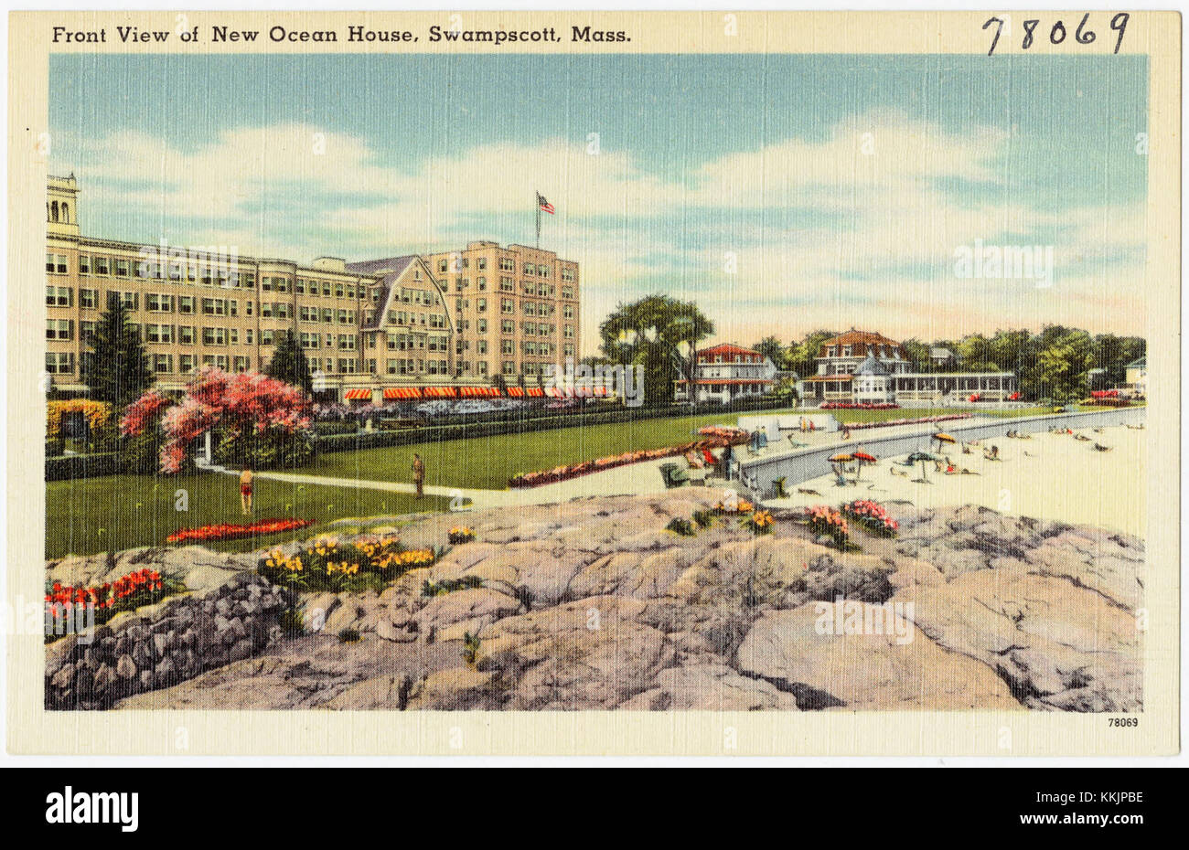A front view of the New Ocean House in Swampscott, Massachusetts ...