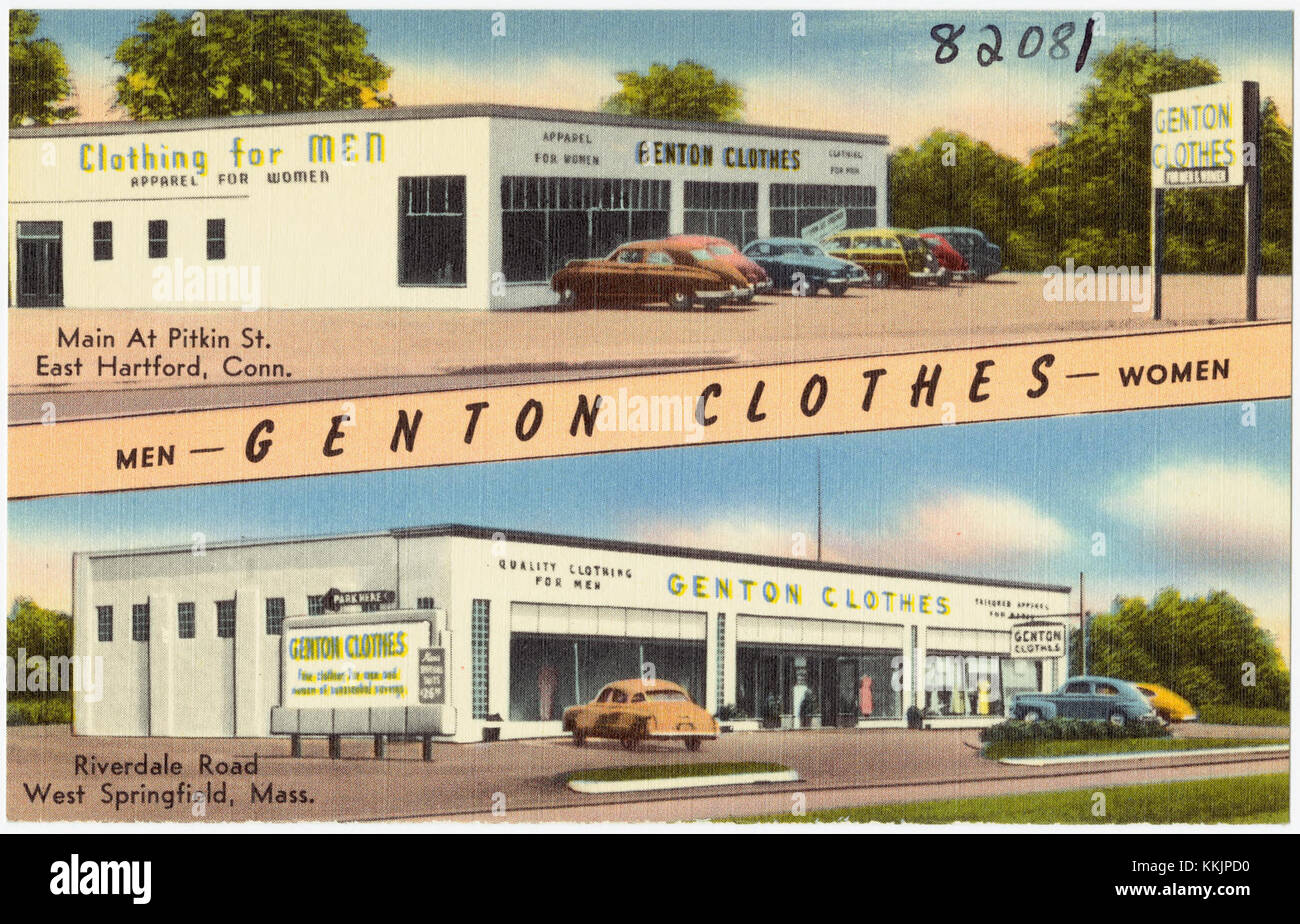 Genton Clothes, Main at Pitkin St., East Hartford, Conn. Riverdale Road ...