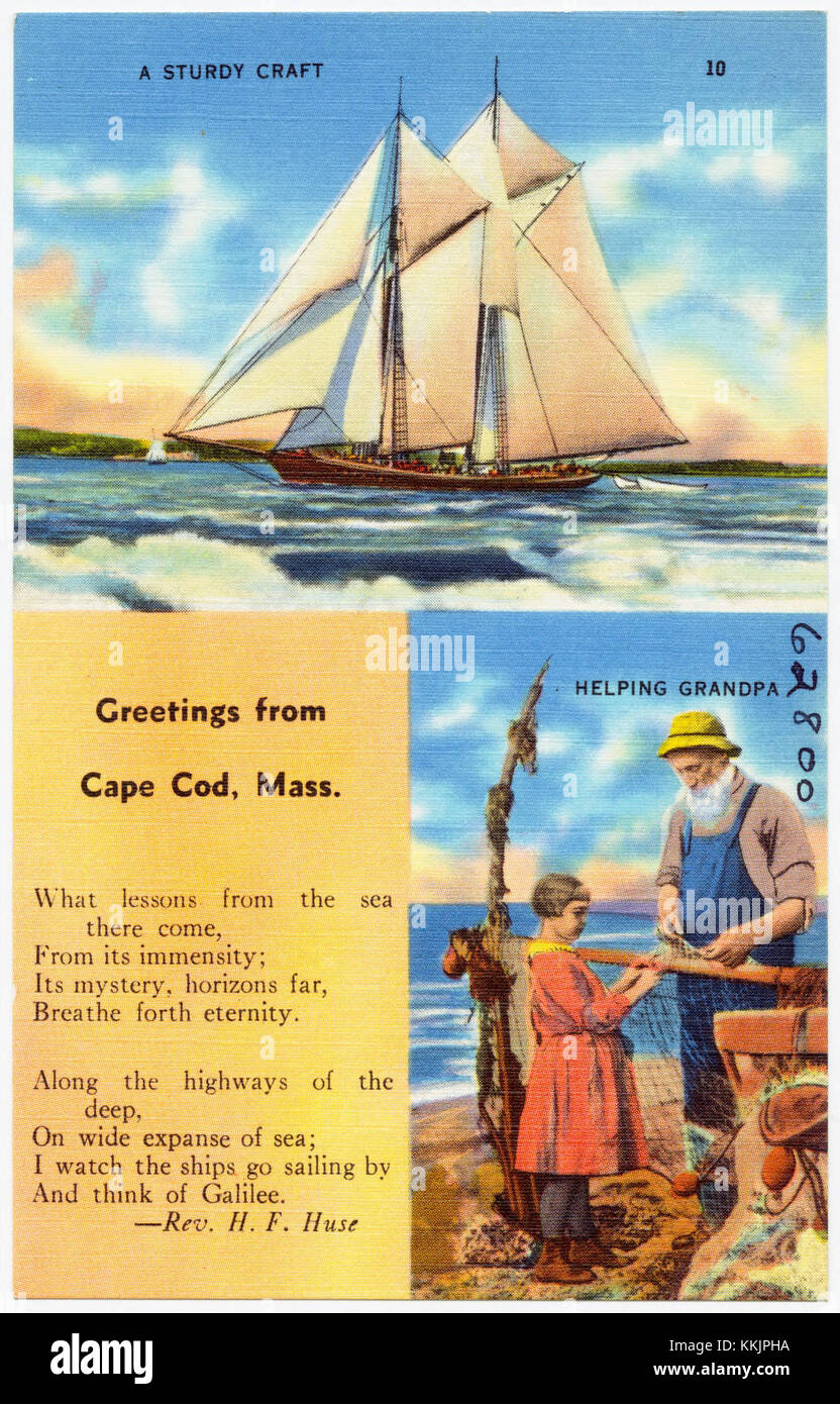 Vintage postcard cape cod hi-res stock photography and images - Alamy