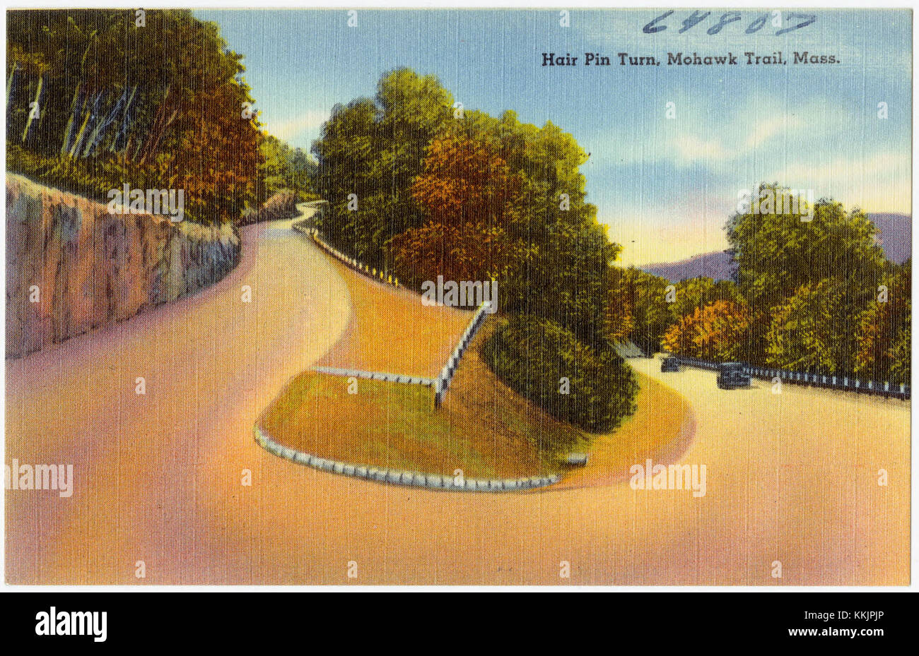 The Mohawk Trail in Massachusetts features a famous hairpin turn ...