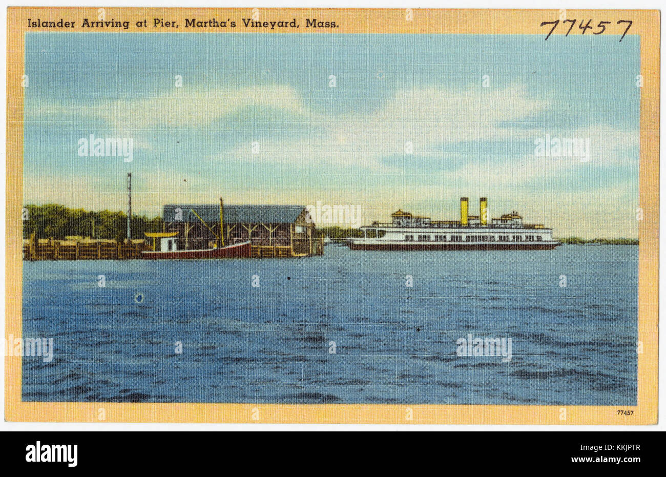Islander arriving at pier, Martha's Vineyard, Mass (77457 Stock Photo ...