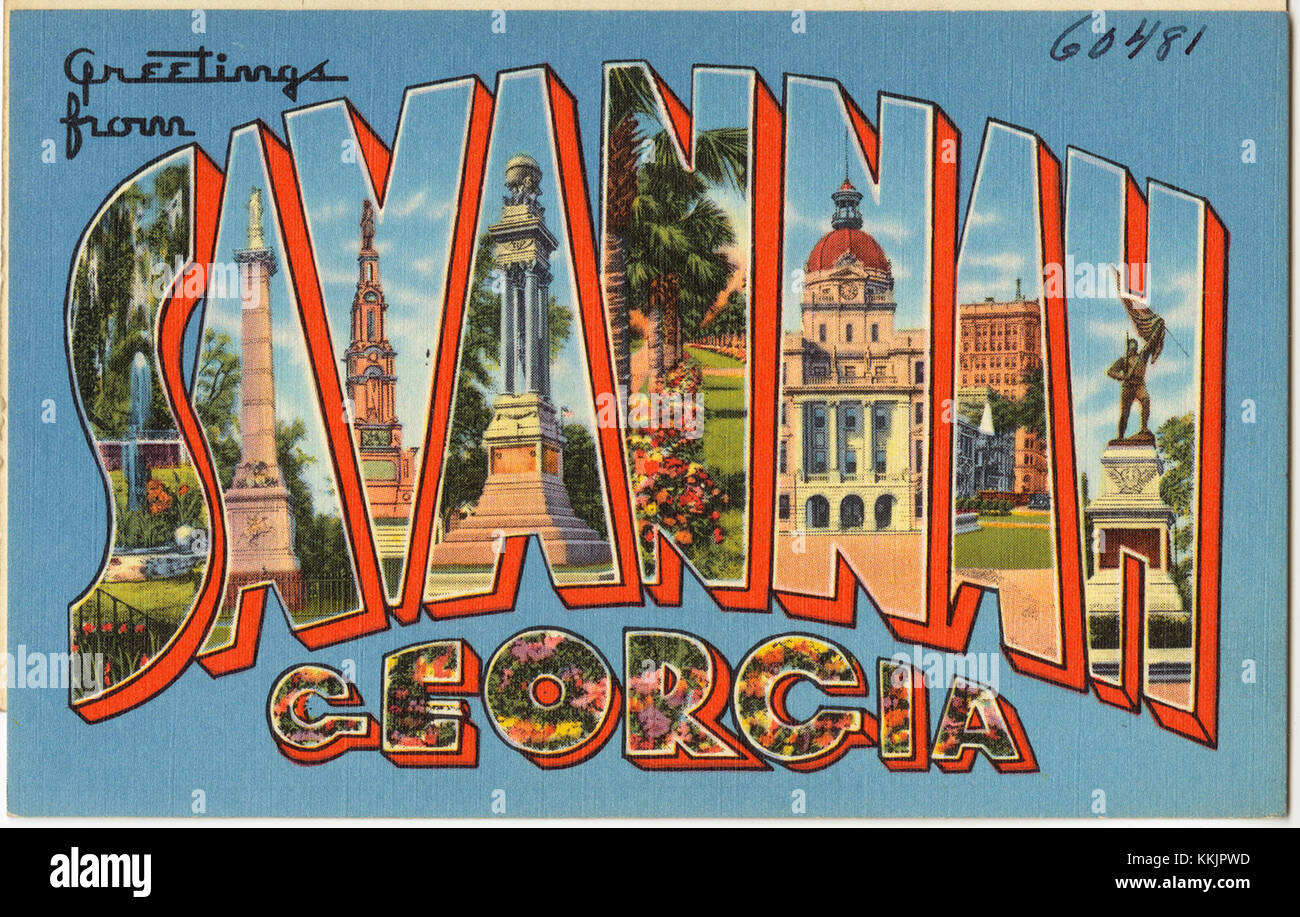 Greetings from Savannah Georgia (8367061455 Stock Photo - Alamy