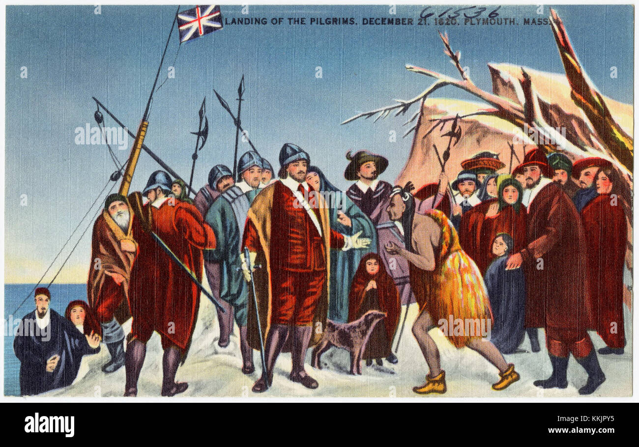 The landing of the pilgrims hi-res stock photography and images - Alamy