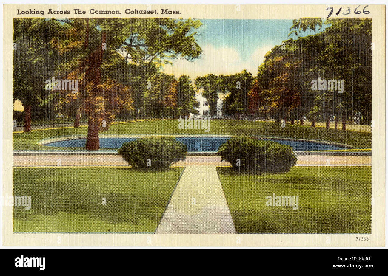 A scenic view across The Common in Cohasset, Massachusetts, showcasing ...