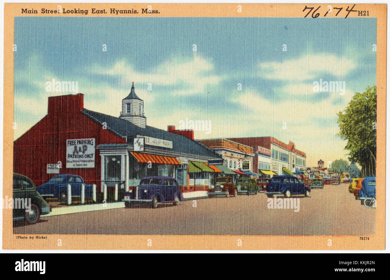 A historical photograph of Main Street in Hyannis, Massachusetts ...