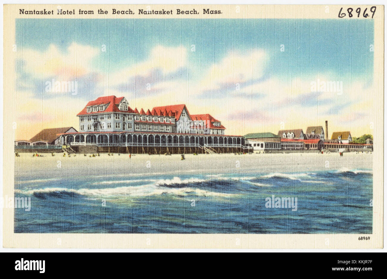 A photograph of the Nantasket Hotel as seen from Nantasket Beach in ...