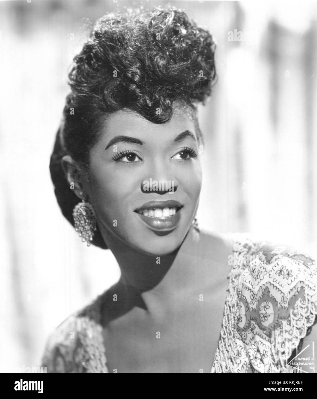 Photograph of jazz singer Sarah Vaughan performing in 1955, capturing ...