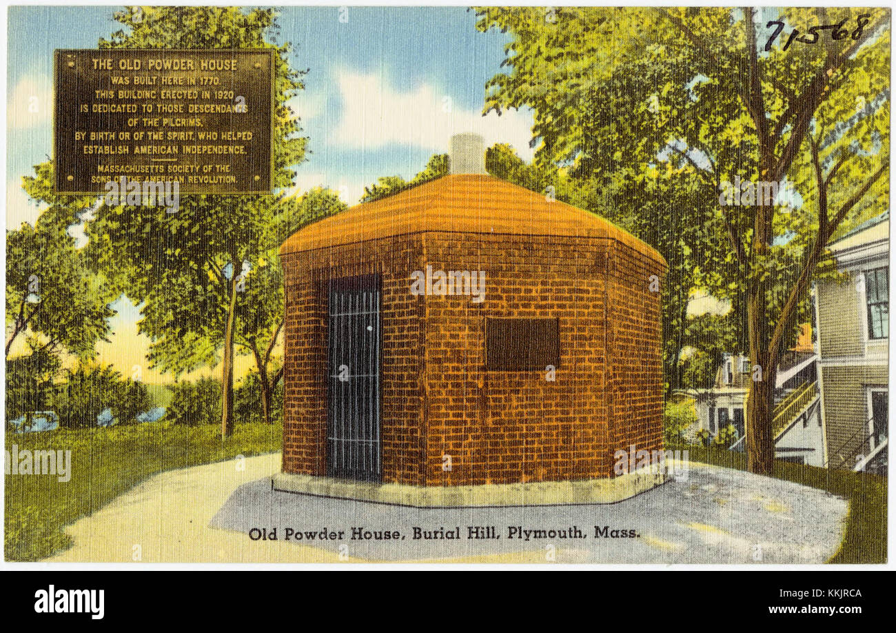 The Old Powder House on Burial Hill in Plymouth, Massachusetts, is a ...