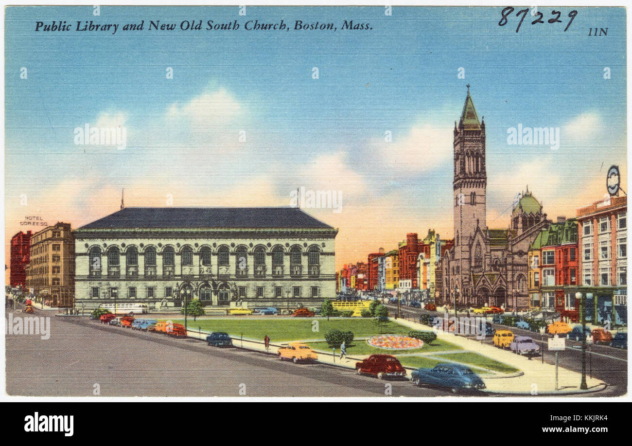 This image showcases the Public Library and the New Old South Church in ...