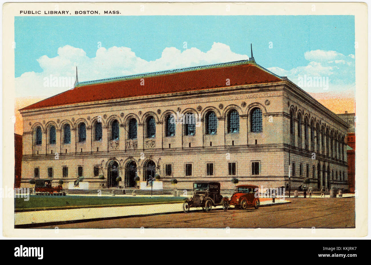 Photograph 'Public library, Boston, Mass (110262)' depicts the exterior ...
