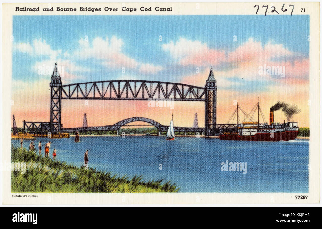 Railroad and Bourne Bridges over Cape Cod Canal (77267 Stock Photo - Alamy