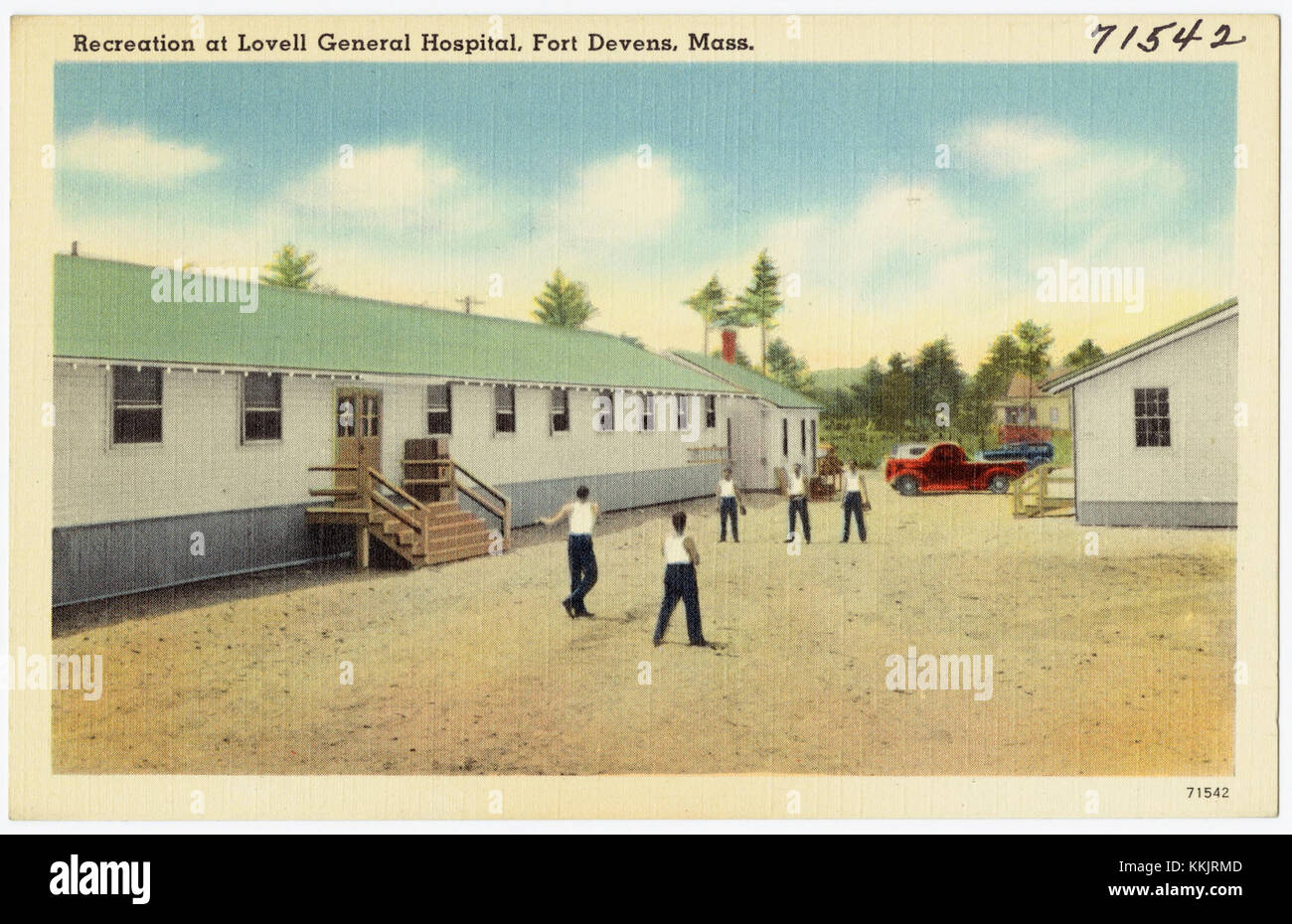 A historical postcard depicting recreational activities at Lovell ...