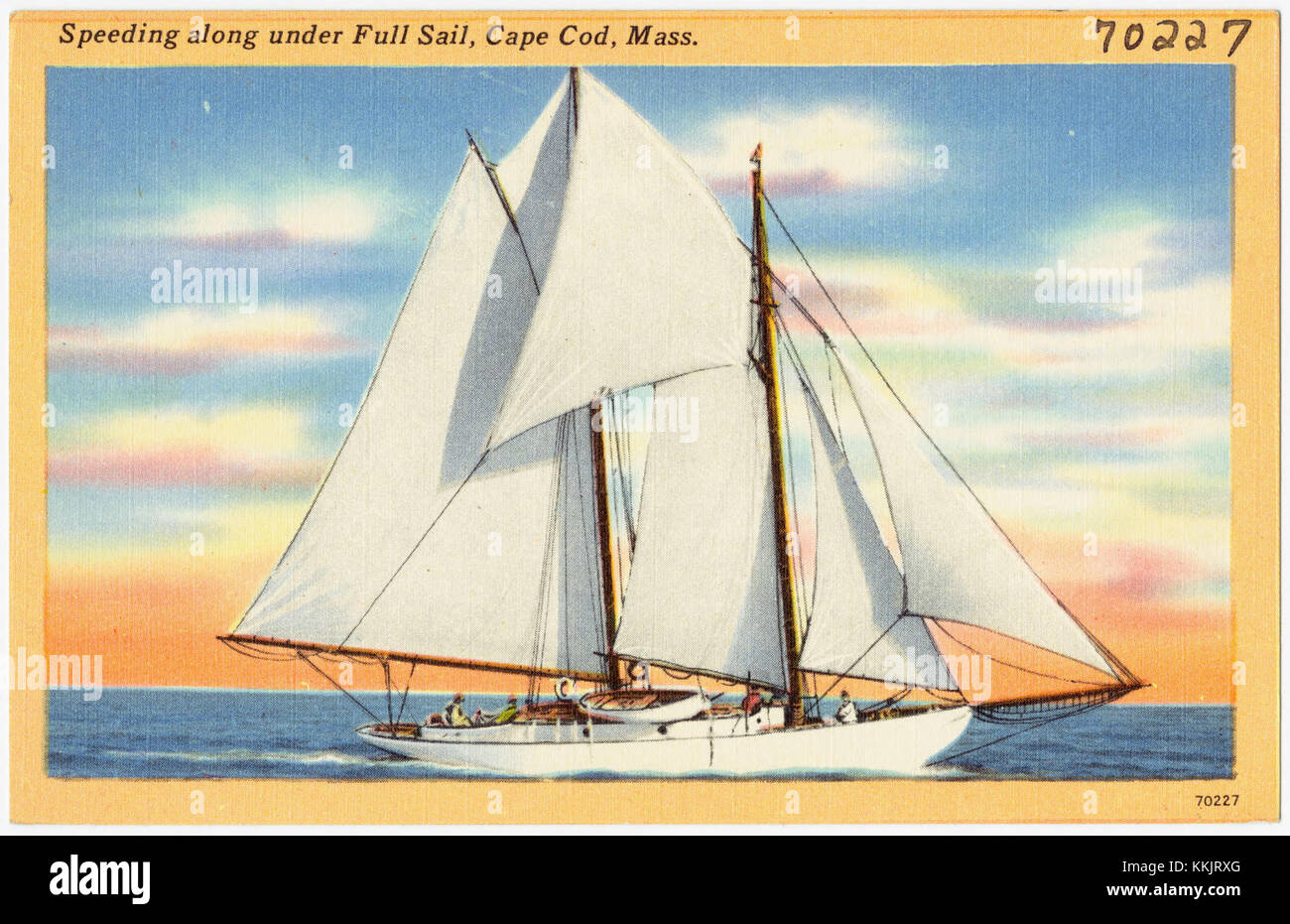 Speeding along under full sail, Cape Cod, Mass (70227 Stock Photo - Alamy