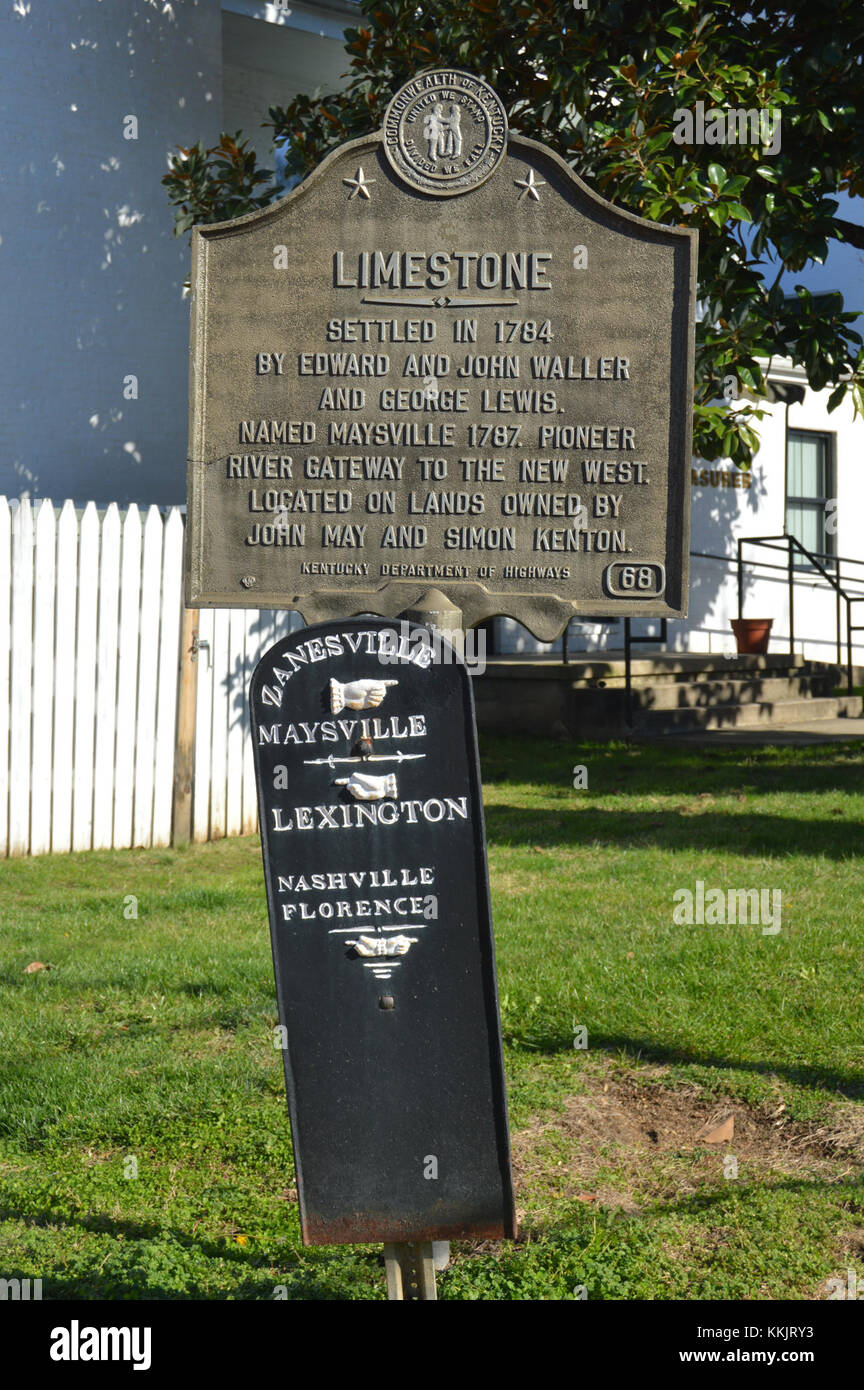The Limestone historical marker in Maysville commemorates significant ...