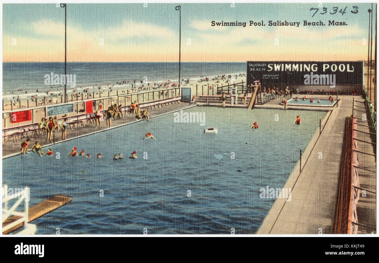 The swimming pool at Salisbury Beach, Massachusetts, offers ...