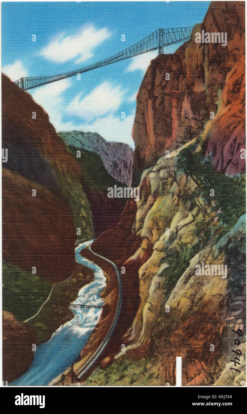 Photograph of the suspension bridge spanning the Royal Gorge in ...