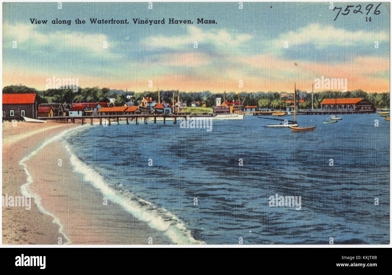 View along the waterfront, Vineyard Haven, Mass (75296 Stock Photo - Alamy