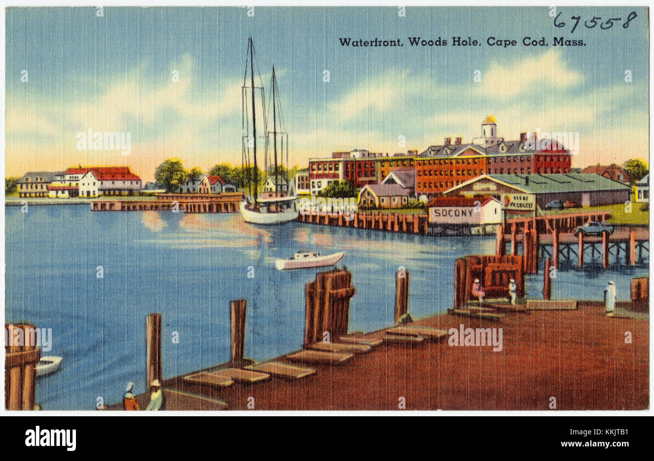 Waterfront, Woods Hole, Cape Cod, Mass (67558 Stock Photo - Alamy