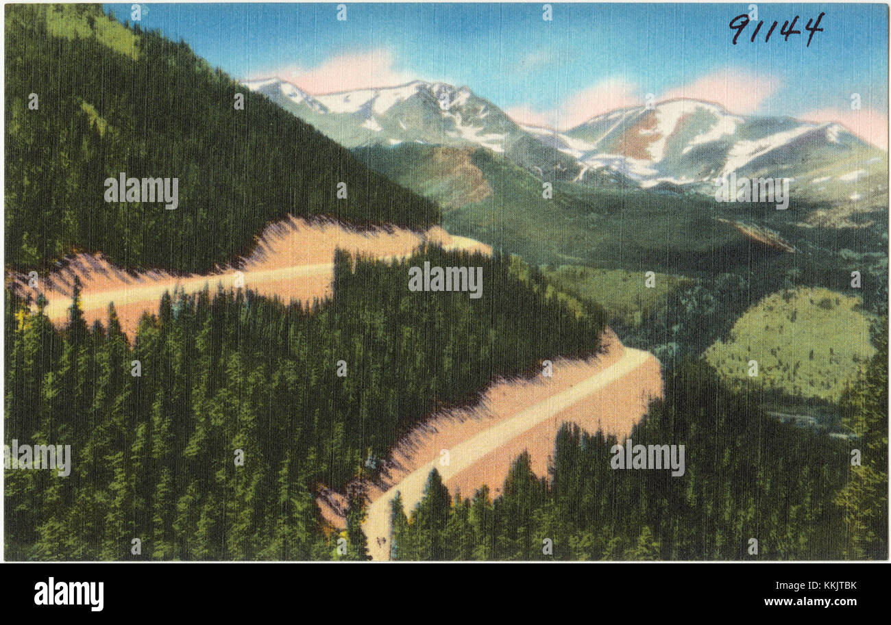 This scenic view shows Mt. Ypsilon and the Mummy Range, taken from ...