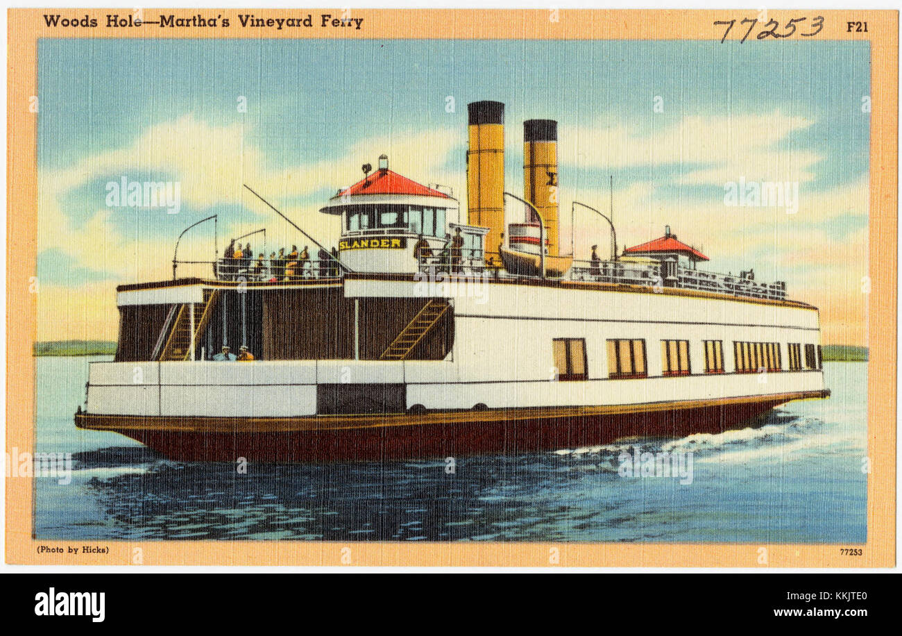 The Woods Hole to Martha's Vineyard Ferry, identified by the number ...
