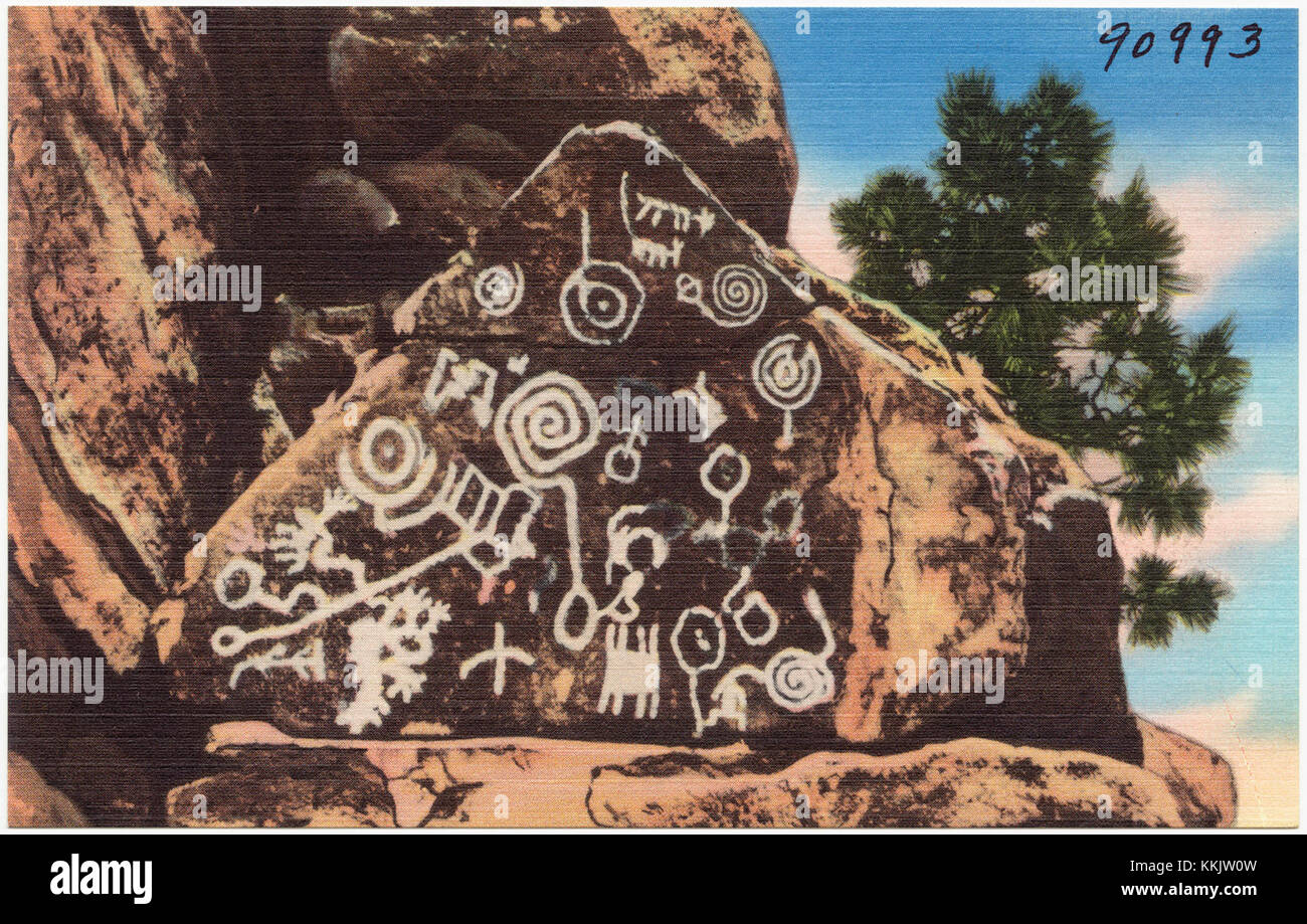 The petroglyphs at Manitou Cliff Dwellings in Manitou Springs, Colorado ...