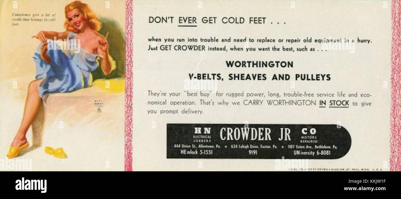 1950 - H N Crowder Jr Company - Trade Card 03 Stock Photo - Alamy