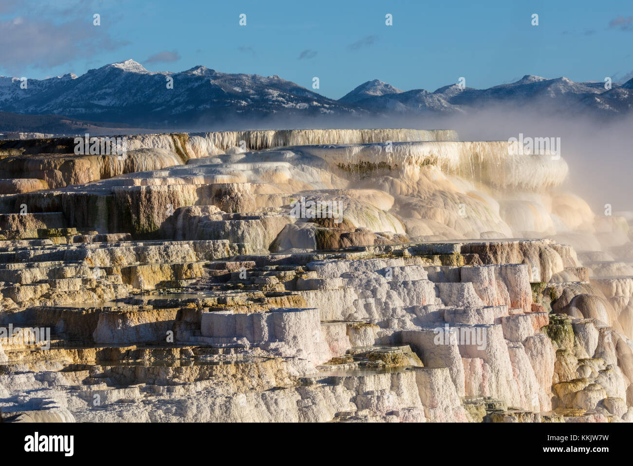 Yellowstone travertine hi-res stock photography and images - Alamy