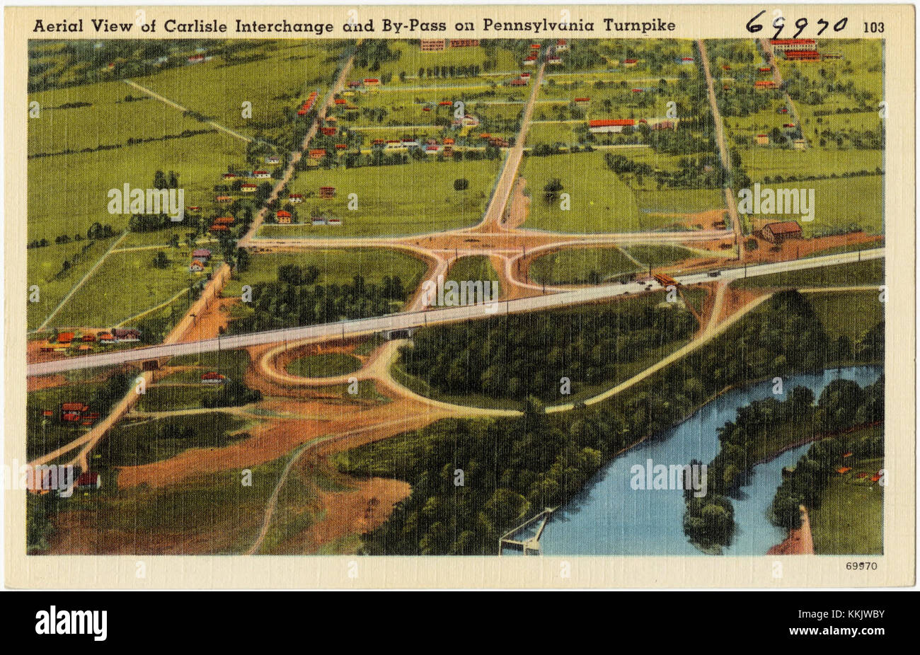 An aerial view of the Carlisle Interchange and bypass on the ...