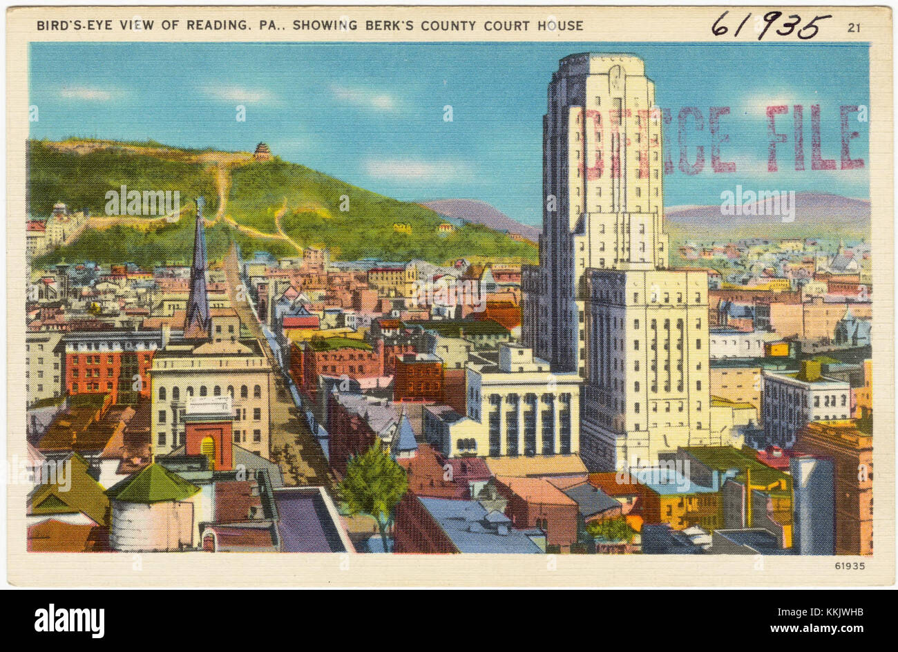Bird's-eye view of Reading, PA., showing Berk's County Court House ...