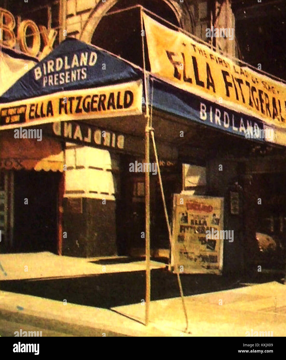 The entrance to the Birdland Club, a famous jazz venue located in New ...
