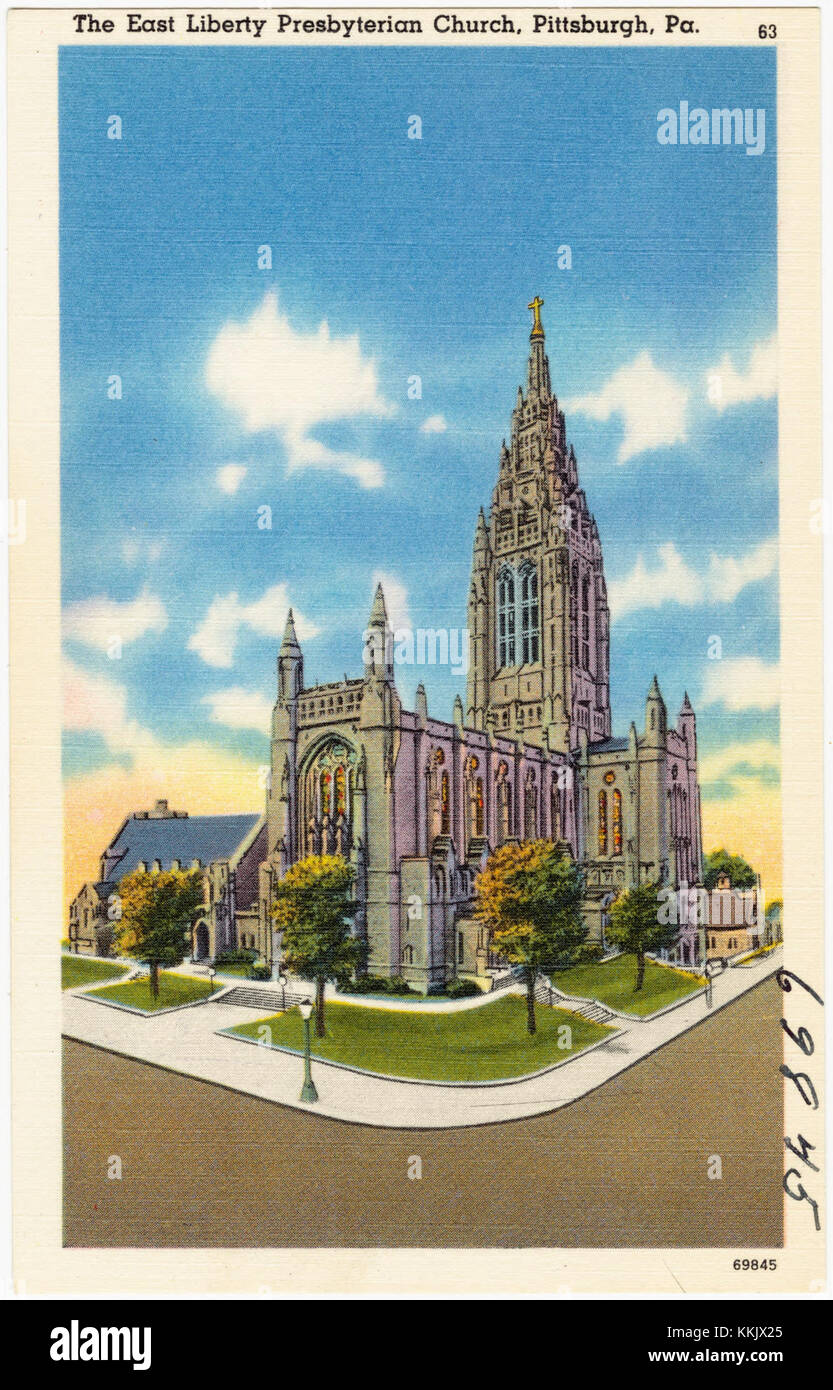 A historic view of the East Liberty Presbyterian Church in Pittsburgh ...