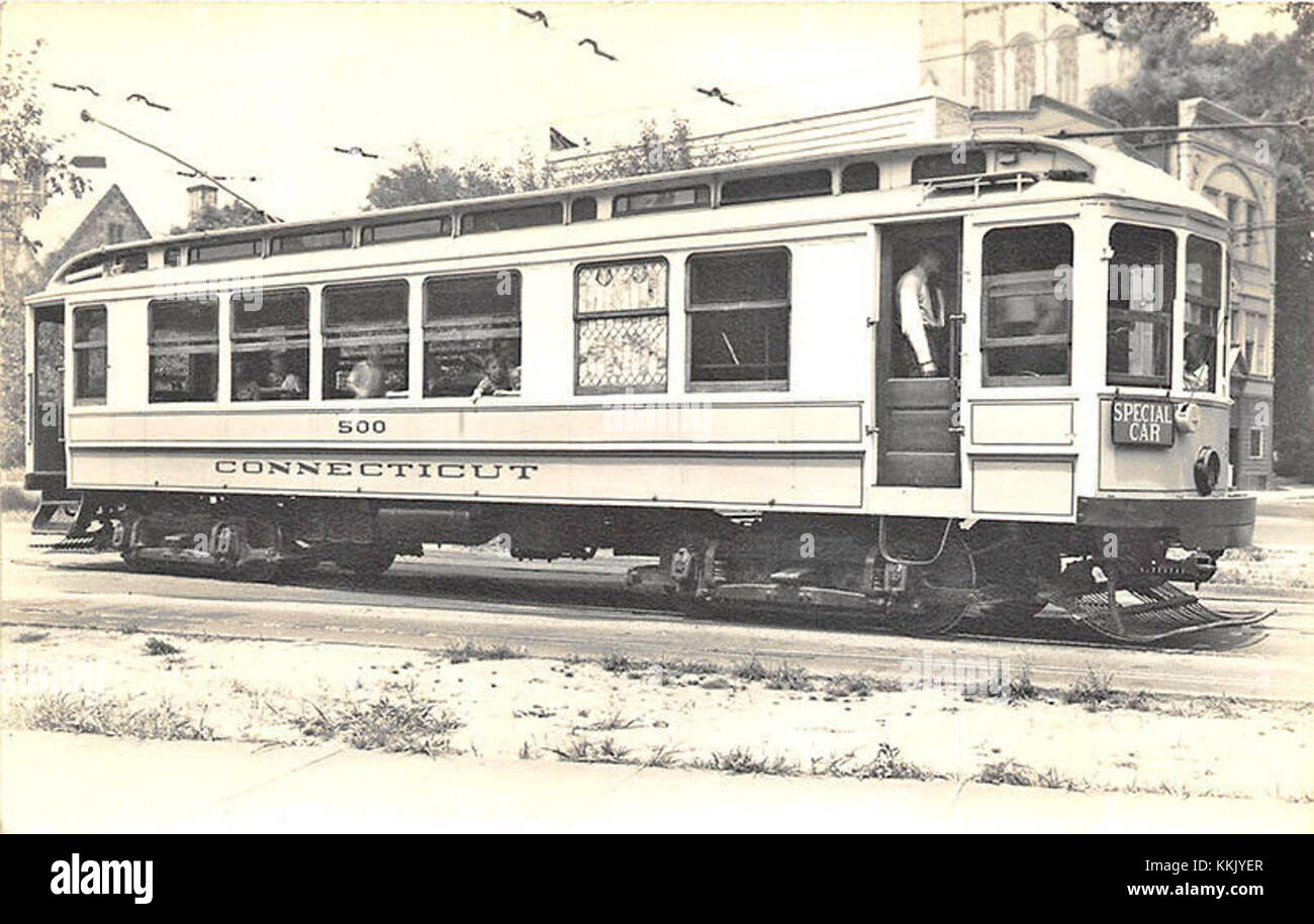 This vintage postcard depicts a Connecticut Company parlor car, an ...