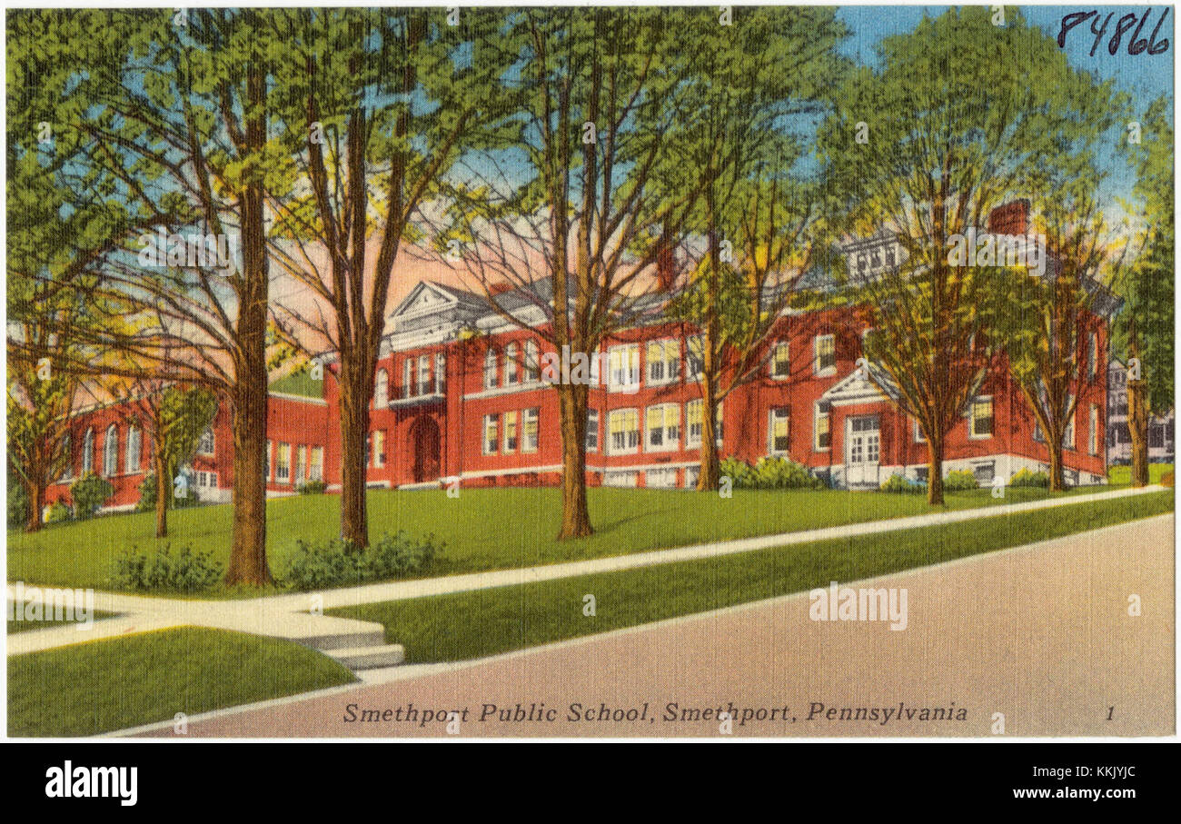A photograph or historical record of Smethport Public School, located ...