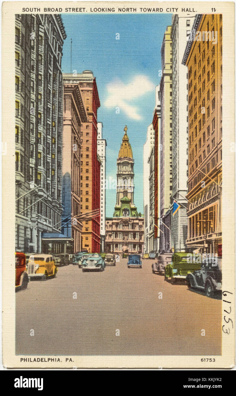 This historic photograph captures South Broad Street in Philadelphia ...