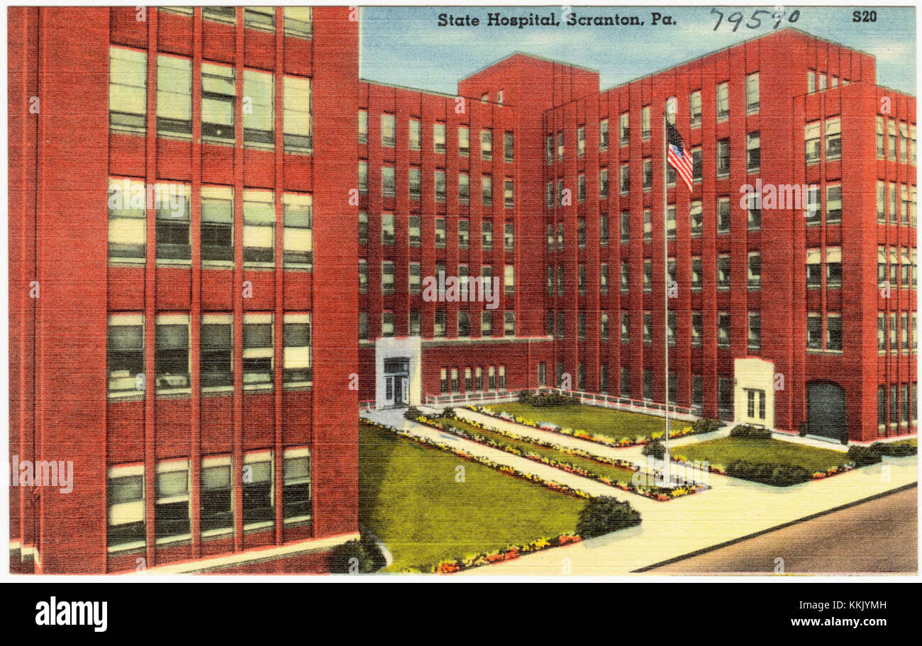 A historical photograph of the State Hospital in Scranton, Pennsylvania ...