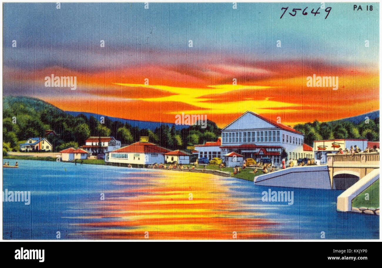 This photograph captures a beautiful sunset and twilight scene in ...